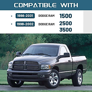 KUAFU Dash Replacement Compatible with 1998 1999 2000 2001 2002 Dodge Ram 1500 2500 3500 Dash Panel Dash Top Dashboard Replacement (Dark Gray)