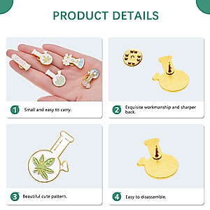 10 Pieces Pin Brooches Cute Floral Kawaii Pins Flask Test Tube Backpack Pins Aesthetic Spring Flower Plant Pins Set for Jackets Lapel Scientist Pins for Backpacks Clothes Caps Bags