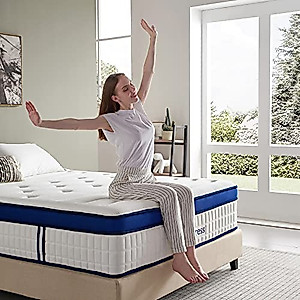 Zeelovtress Full Mattress 14 Inch,Gel Memory Foam Innersprings Hybrid Mattress Medium Firm 5-Zone Targeted Support Back Pain Relief CertiPUR-US Foam 120 Nights Trial