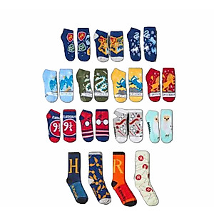 Harry Potter Countdown to Christmas Advent Calendar Set - Bundle with 15 Pairs of Harry Potter Socks for Women Size 4-10 | Harry Potter Gift Box Set