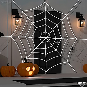 KatchOn, Halloween Spider Web Outdoor - Large, 8 Feet | Spider Web Rope | Round Rope Spider Web Decoration, Spider Webs Halloween Decorations | Halloween Party Decorations, Halloween Yard Decorations