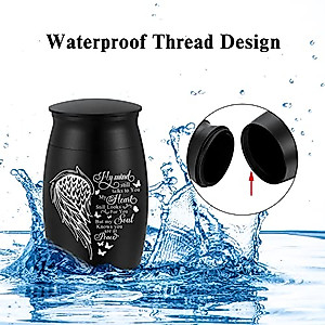 Small Urns for Human Ashes Aluminum Mini Urn for Ashes Wing Small Cremation Urn Memorial Keepsake Ash Holder-My Mind