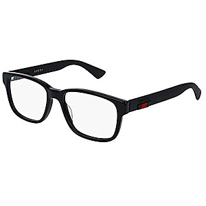 Gucci GG 0011O 001 Black Plastic Square Eyeglasses 53mm