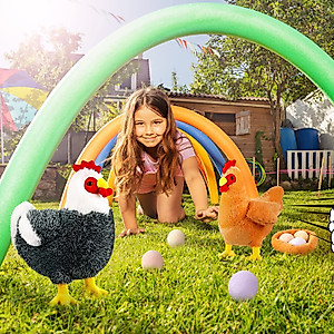 Civaner 2 Pcs 12 Inch Buffy The Hen Chicken Stuffed Animal Gift Cute Chicken Plush with Eggs Large Chicken Plush Valentine's Day Gift Easter Party Favor for Kids Women Birthday Supplies