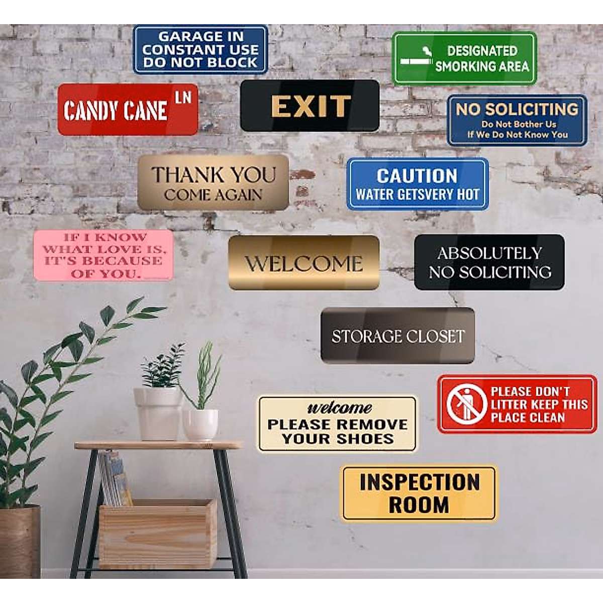 Zinevie Durable Rounded Corners Long Lasting Modern Design Sign Standard Exit Wall or Door Sign Durable Plastic and Easy Installation (3 x 8 Inch)