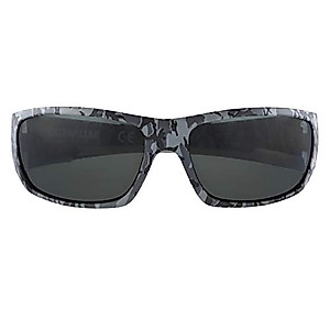 Caterpillar Men's Coffer Polarized Sunglasses Rectangular, Matte Camo, 63 mm