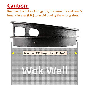 Leyso 13” Diameter 3 Opening Cast Iron Rim to Replace the Worn Out Wok Ring for Chinese Wok Range (13" Cast Iron)