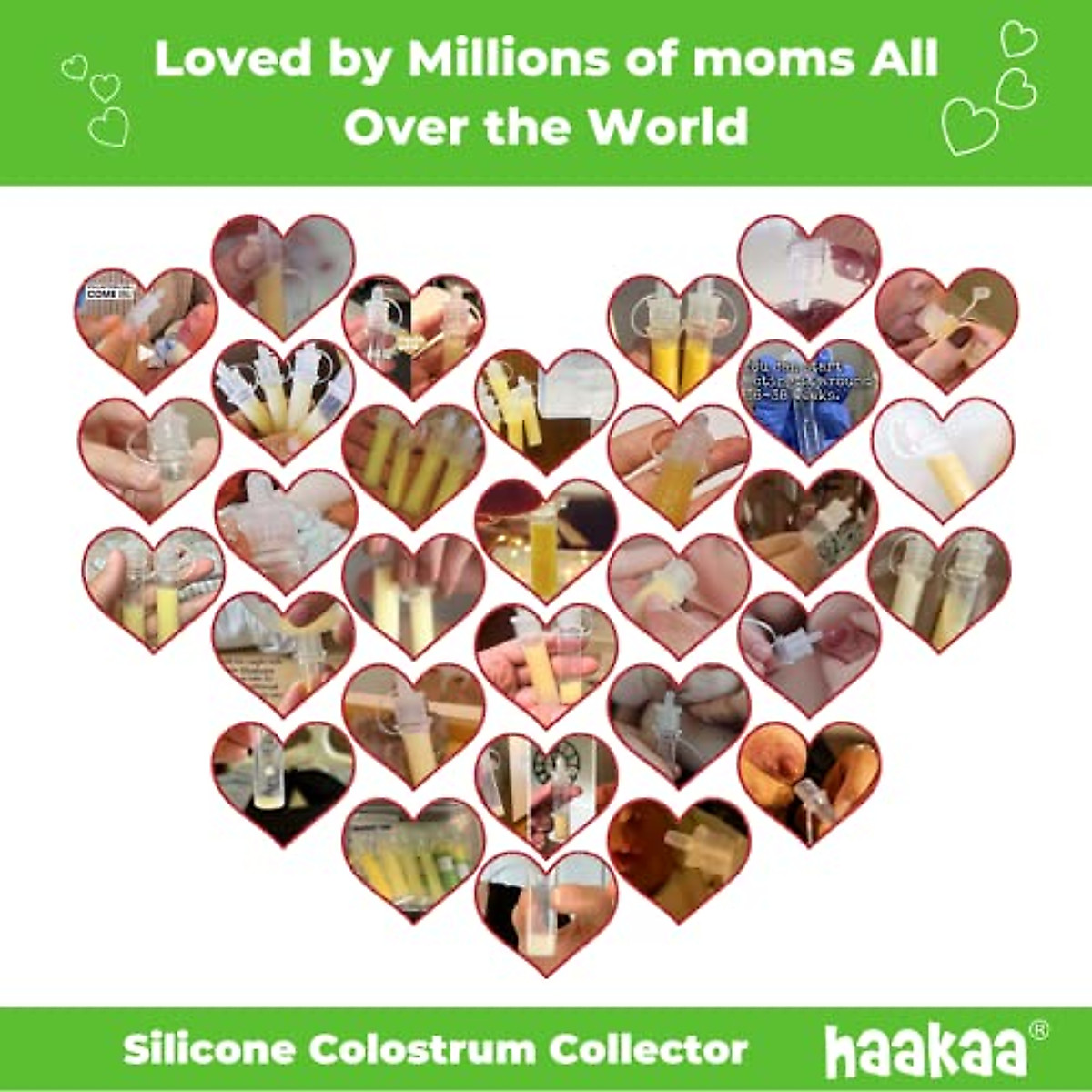 Haakaa Silicone Colostrum Collector Set with Clear PP Storage Case 4 ml, 6 PK, Pre-Sterilized