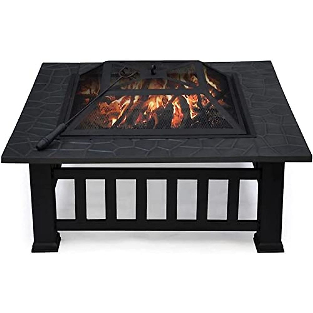 LEAYAN Garden Fire Pit Grill Bowl Grill Barbecue Rack Fire Pit Outdoor fire Pit, with Sparkle Screen, Fireplace Poker, Courtyard Wood Burning fire Pit, Garden Decoration fire Pit