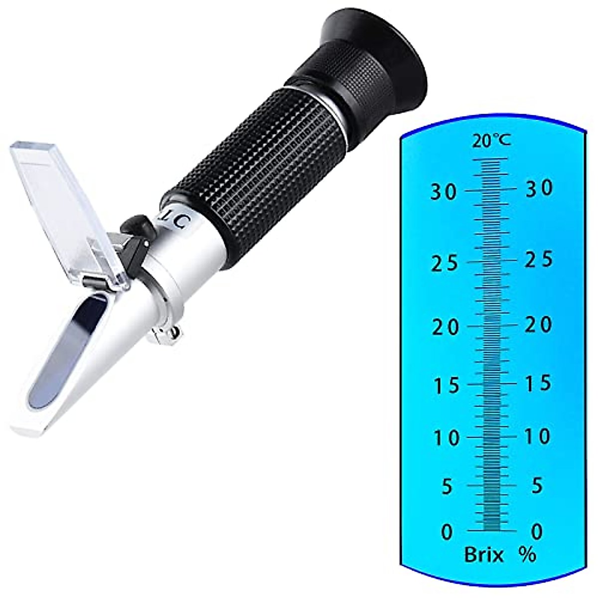 Brix Refractometer 0-32% Brix Meter Refractometer for Testing Sugar Content in Fruit, Portable Refractometer Tester for Making Maple Syrup, Juice, Beverage