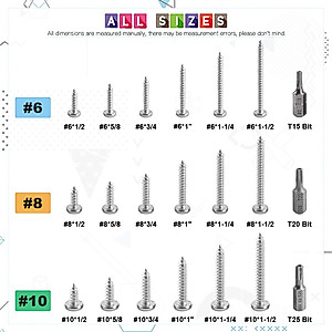 Glarks 51Pcs #8 x 1/2'' Button Head Torx Security Sheet Metal Screws Stainless Steel Tamper Resistant Screws Set with T20 Bit (50pcs #8 x 1/2'')