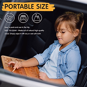 Panda Brothers Wooden Alphabet Tracing Board - Wooden Montessori Toys for 3 4 5 Year Old Kids, Educational Toy for Kids, Reversible Uppercase and Lowercase Letters, Fine Motor Skills Toys, STEM Toys