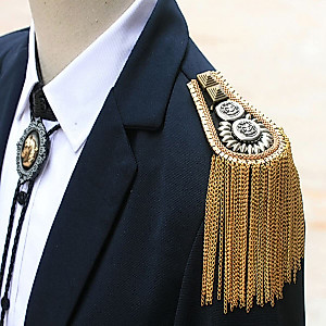 SUPVOX 2pcs Shoulder Epaulets Tassel Punk Fashion Shoulder Board for Man Woman(Golden)