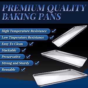 Tessco 12 Pcs 24" x 16" Commercial Grade Aluminum Cookie Sheet Baking Tray Pan for Baking Non Toxic Sheet Tray Oven Tray Sheet Pan for Bakeware Roasting Cooking Oven Safe, Easy to Clean
