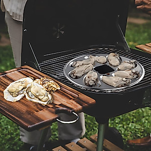 WENDOM Stainless Steel Oyster Plate Grill Pan Serving Trays for Scallop,2Pcak Oyster Shell Shaped Pan and 4pcs Forks Set