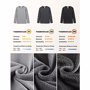 LAPASA Men's Thermal Underwear Top Crewneck Long Sleeve Shirt Base Layer Heavyweight Winter Thermoflux 300 M26 Large Black