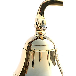 Handcrafted Trading Co Wall Mountable Nautical Brass Bell 4" Gold - Solid Brass Wall Hanging Ship Bell