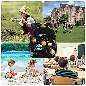 KiuLoam Solar System Planets Kids Backpacks For Toddler Boys And Girls Preschool Backpack With Chest Strap 12 Inch