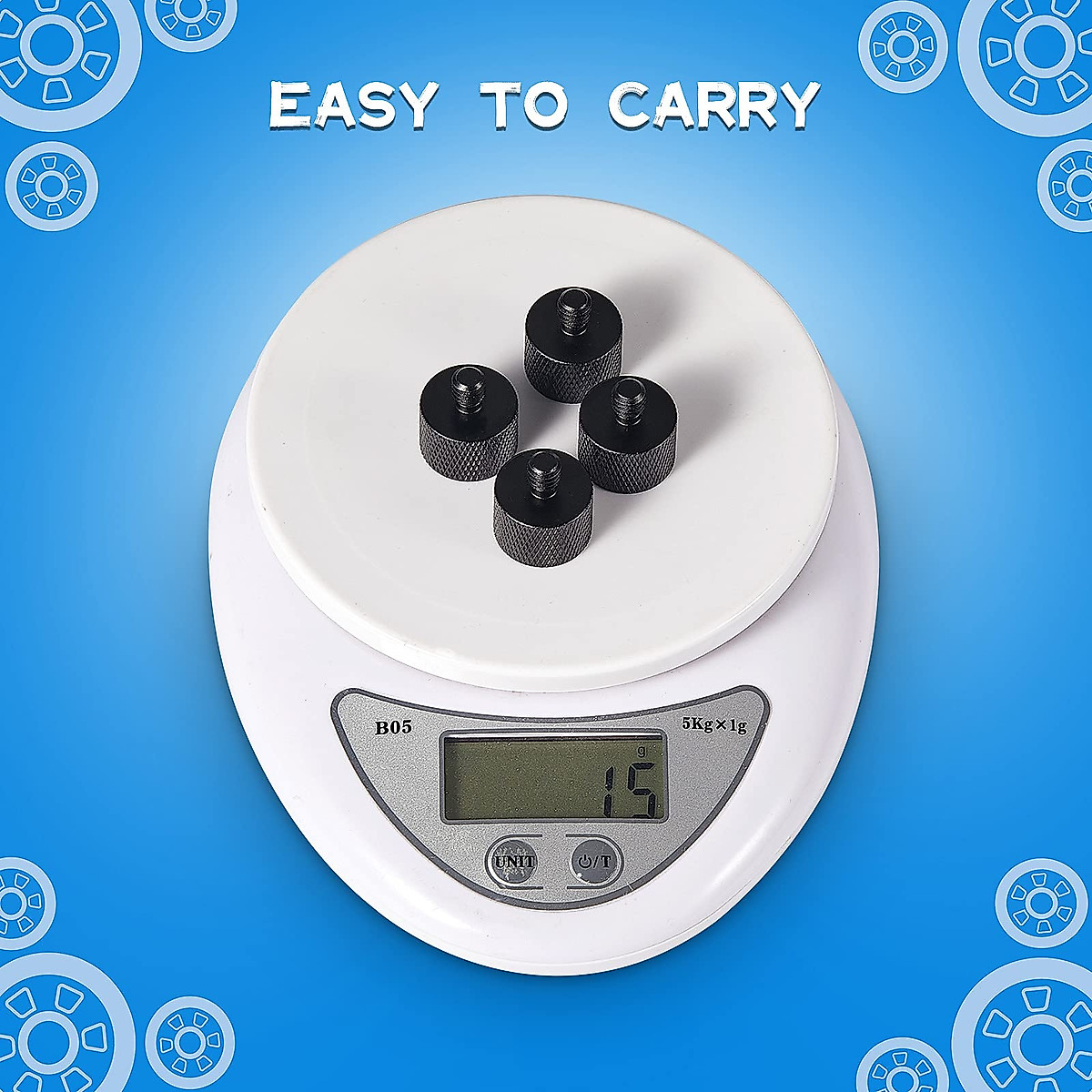 4 Pieces Mic Stand Adapter 5/8 Female to 1/4 Male for Camera Mount Tripod Thread Adapter Conversion Connector Screw Adapter for Microphone Stand Mount Adapter (Black)