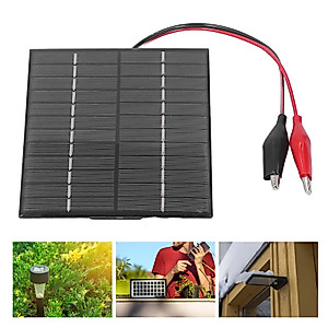 Polysilicon Solar Panel 2W 12V Windproof High Conversion Efficiency Solar Panel Charger for for Solar Water Pumps, Solar Lawn Lights