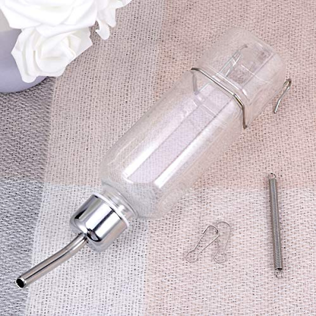 balacoo Small Animal Water Bottle - No Drip Water Dispenser Gravity Hydration Fountain Drinking Feeder for Dog,Cat,Rabbit,Hamster Cage or Kennel Size L