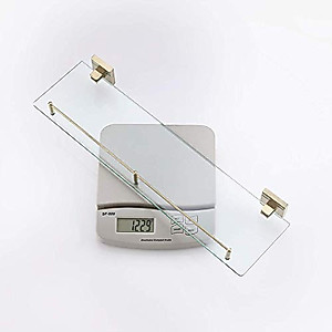 KES Bathroom Glass Shelf with 6 MM-Thick Tempered Glass and SUS 304 Stainless Steel Brackets 20-Inch Rectangular Rustproof Wall Mount Brushed Gold Finish, A2420A-BZ
