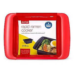 Rapid Ramen Cooker | Microwavable Cookware for Instant Ramen | BPA Free and Dishwasher Safe | Perfect for Dorm, Small Kitchen or Office | Bright Red