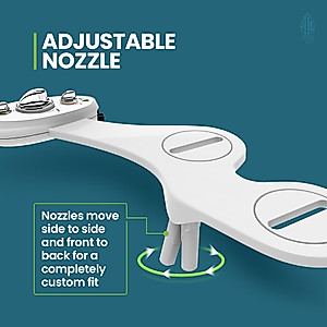 Zen Bidet Attachment with Self-Cleaning Nozzles and Ceramic Valves - 15 Minute DIY Toilet Installation with Picture Instructions