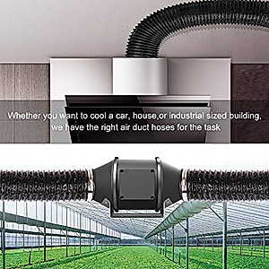 YIJUHOU 4 Inch 5 Feet Dryer Vent Hose, Flexible Aluminum Air Ducting for HVAC Ventilation, Fan Filter and Grow Tent, 2 Clamps Include