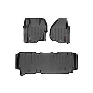 WeatherTech Custom Fit FloorLiners for Ford Super Duty - 1st & 2nd Row (444261V-443053V), Black