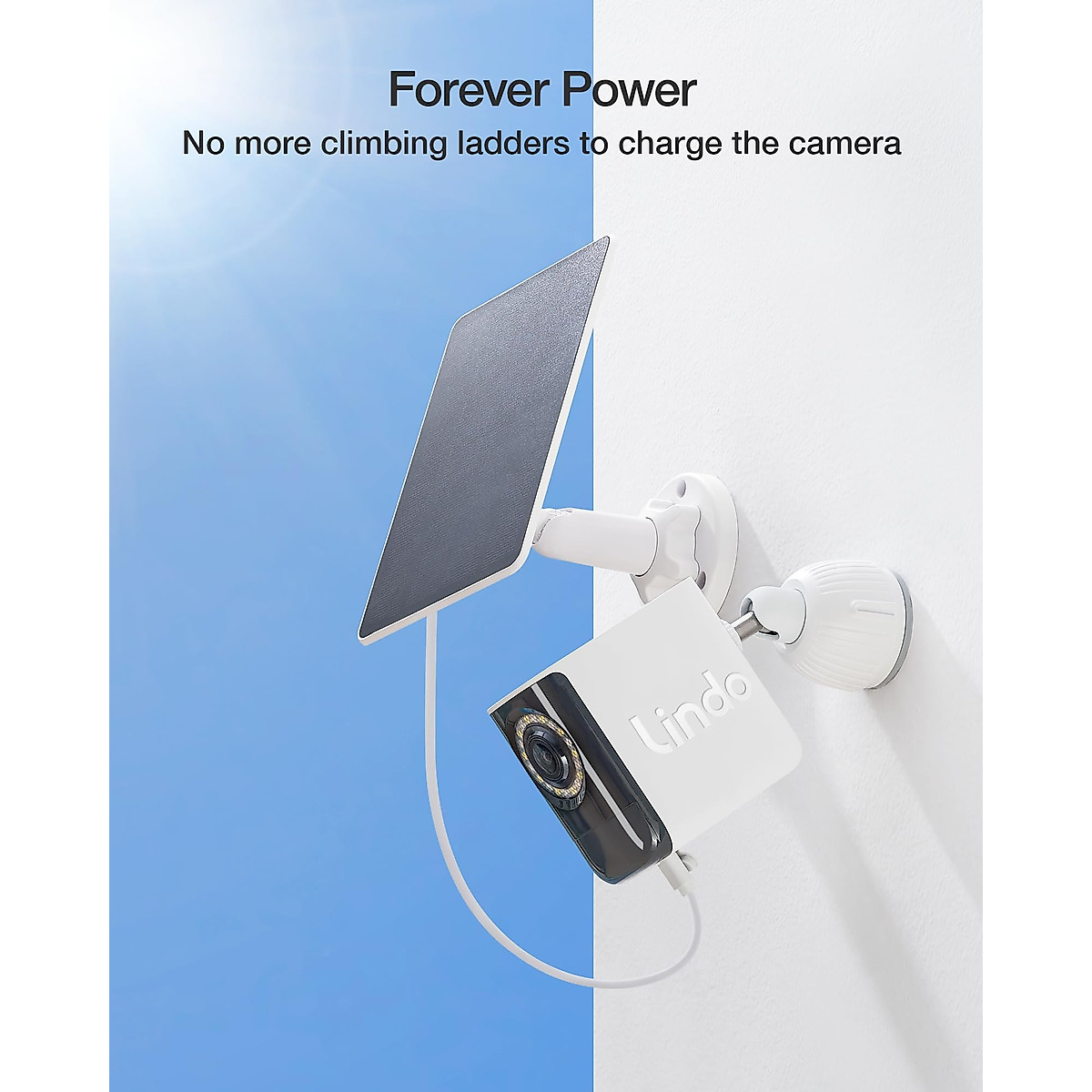 Lindo Solar Panel 3W Compatible with Lindo Doorbell Camera and Spotlight Camera