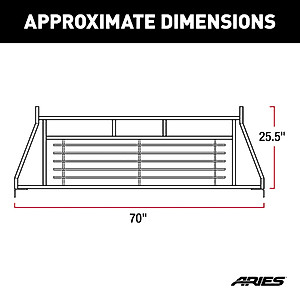 ARIES 111000 Classic Heavy-Duty Black Steel Truck Headache Rack Cab Protector, Select Chevrolet, Ford, Dodge, GMC, Ram