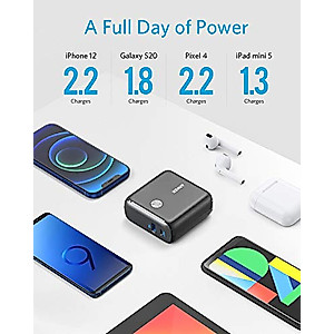Anker PowerCore Fusion 10000, 20W USB-C Portable Charger 10000mAh 2-in-1 with Power Delivery Wall Charger for iPhone14/13/12 Series, iPad, Samsung, Pixel and More