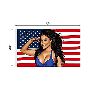 Nicki Minaj Flag Nic-ki Min-aj American Flag Vivid Colors Double Stitched and 2 Brass Grommets 3x5 FT Banner