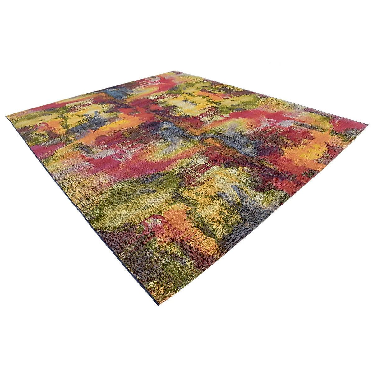 Unique Loom Outdoor Modern Collection Area Rug - Azera (10' x 12' 2" Rectangle, Multi/ Blue)