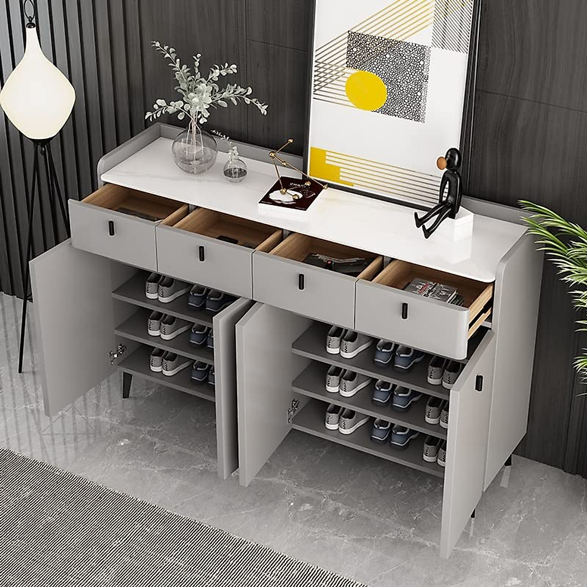 TJLSS Entrance Cabinet Vertical Multi Layer Organised Shoe Cupboards Narrow Corridor Furniture