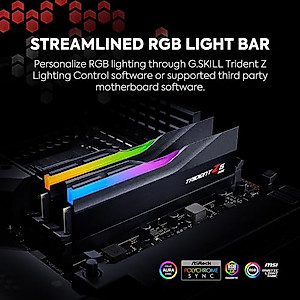 G.SKILL Trident Z5 RGB Series (Intel XMP 3.0) DDR5 RAM 32GB (2x16GB) 5200MT/s CL36-36-36-83 1.20V Desktop Computer Memory UDIMM - Matte Black (F5-5200J3636C16GA2-TZ5RK)