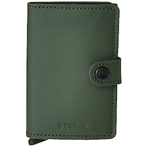 SECRID - Men's Mini Matte Leather Wallet With Rfid Card Protector (Matte Green Black)