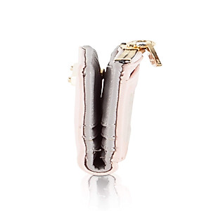 Betsey Johnson New French Foldover Snap Bifold Clutch Wallet Purse - Pink/Grey