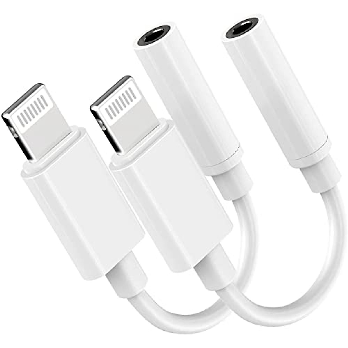 [Apple MFi Certified] Lightning to 3.5 mm Headphone Jack Adapter, 2 Pack Earphone Audio Jack Aux, Dongle Cable Compatible with iPhone 13/12/11 Pro/XR/XS Max/X/8/7 Support All iOS& Music Control