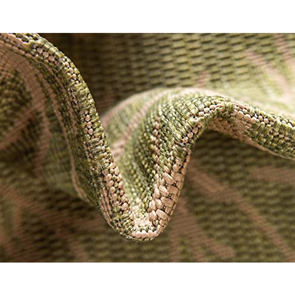 Unique Loom Collection Coastal, Branches, Botanical, Indoor and Outdoor Area Rug, 4 ft x 6 ft, Light Green/Beige