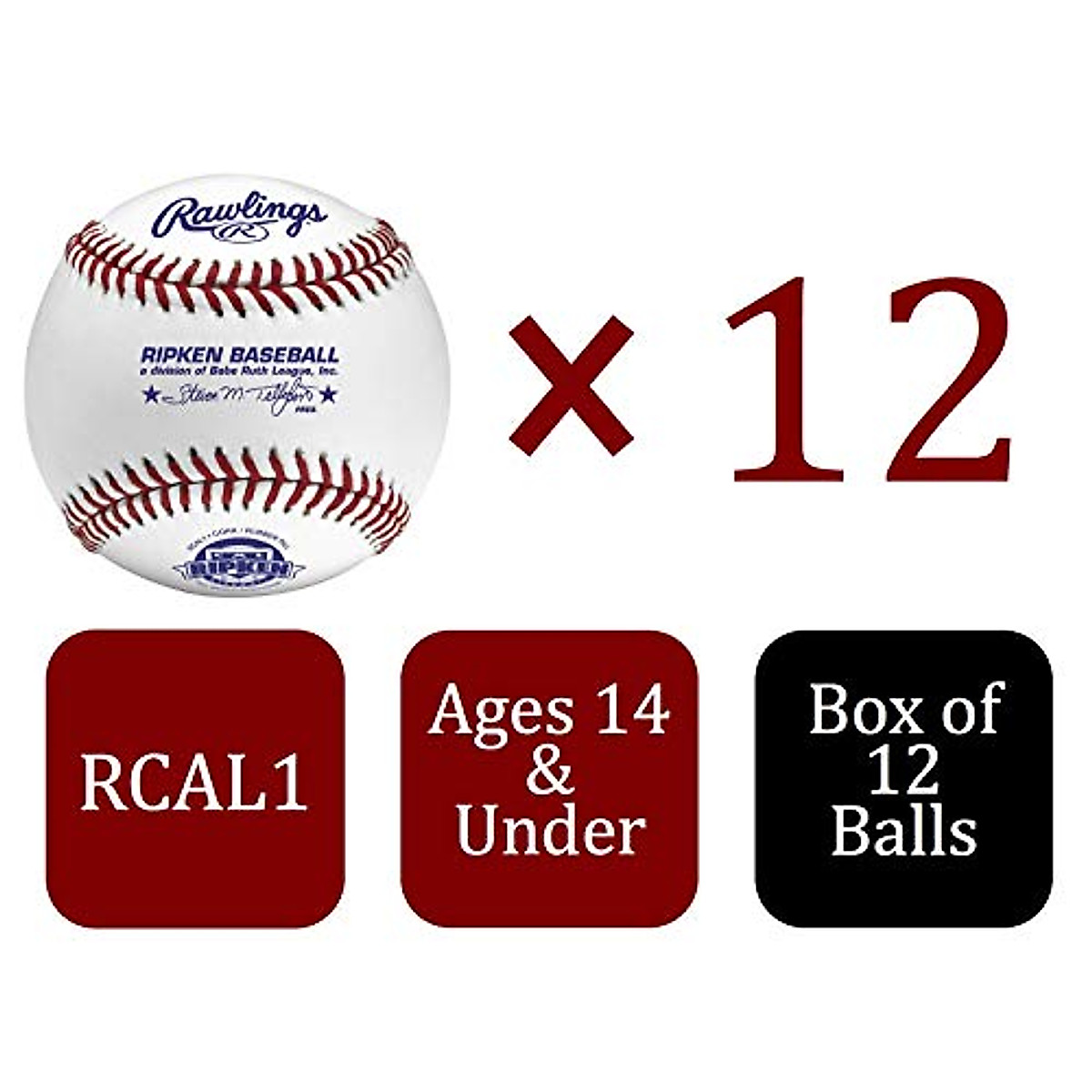 Rawlings | CAL RIPKEN LEAGUE Baseballs | Competition Grade | RCAL1 | Youth/14U | 12 Count