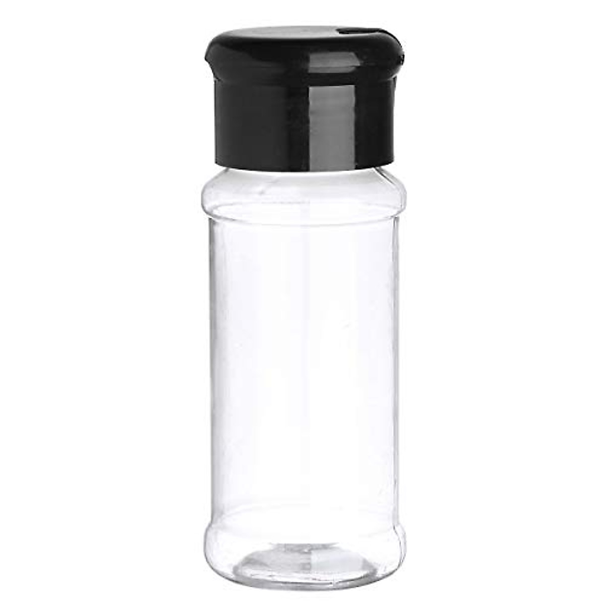 Aislor 10 Pack 100ml Plastic Spice Jars Bottles Containers with Black Cap â€“ Perfect for Storing Spice, Herbs and Powders Black One Size