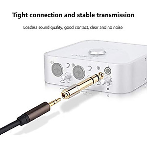 PASOW 1/4'' Male to 1/8'' Female Stereo Headphone Adapter 6.35mm to 3.5mm Audio Adapter Pure Copper for Headphone, Amplifier, Guitar, 2 Pack