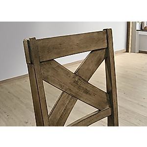 Roundhill Furniture Raven Wood Fabric Upholstered Dining Chair, Maple