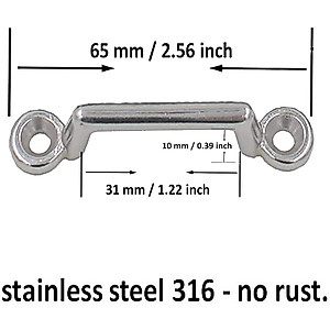 Pmsanzay Pack of 4 Kayak Track Mount Kayak Boat Bungee Deck Loop Tie Down Eyelet to Hold Your Bungee Cord or Ropes Strap Up to 1.3" for Kayak, Canoes and Boats Deck Rigging - No Drilling - No Track
