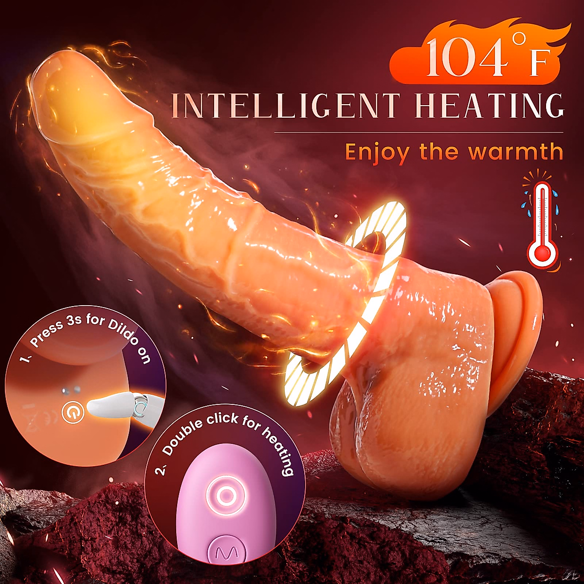Thrusting Dildo Sex Toys Dildos - Realistic Dildo Sex Toy for Women, Adult Toys for Womens Anal Dildo Vibrator, 8.7 inch Penis Heating Suction Cup Dildo for Female with 9 Thrusting & Vibrating Modes