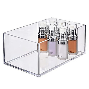 mDesign Small Bathroom Storage Organizer Bin for Soap, Body Wash, Shampoo, Lotion, Conditioner, Hand Towels, Hair Accessories, Body Spray, Mouthwash - Prism Collection - 6 Pack - Clear