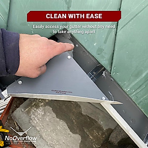 NoOverflow Gutter Diverter Extreme XR - Rain Gutter Extender, Prevent Water Overflow and Property Damage, Heavy-Duty .032 Gauge Aluminum, Right