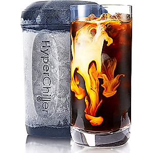 HyperChiller HC2BG# Patented Iced Coffee/Beverage Cooler, NEW, IMPROVED,STRONGER AND MORE DURABLE! Ready in One Minute, Reusable for Iced Tea, Wine, Spirits, Alcohol, Juice, 12.5 Oz, Cobalt